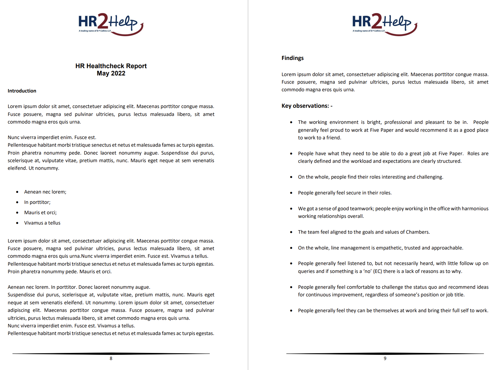 HR health check - B P Collins Solicitors